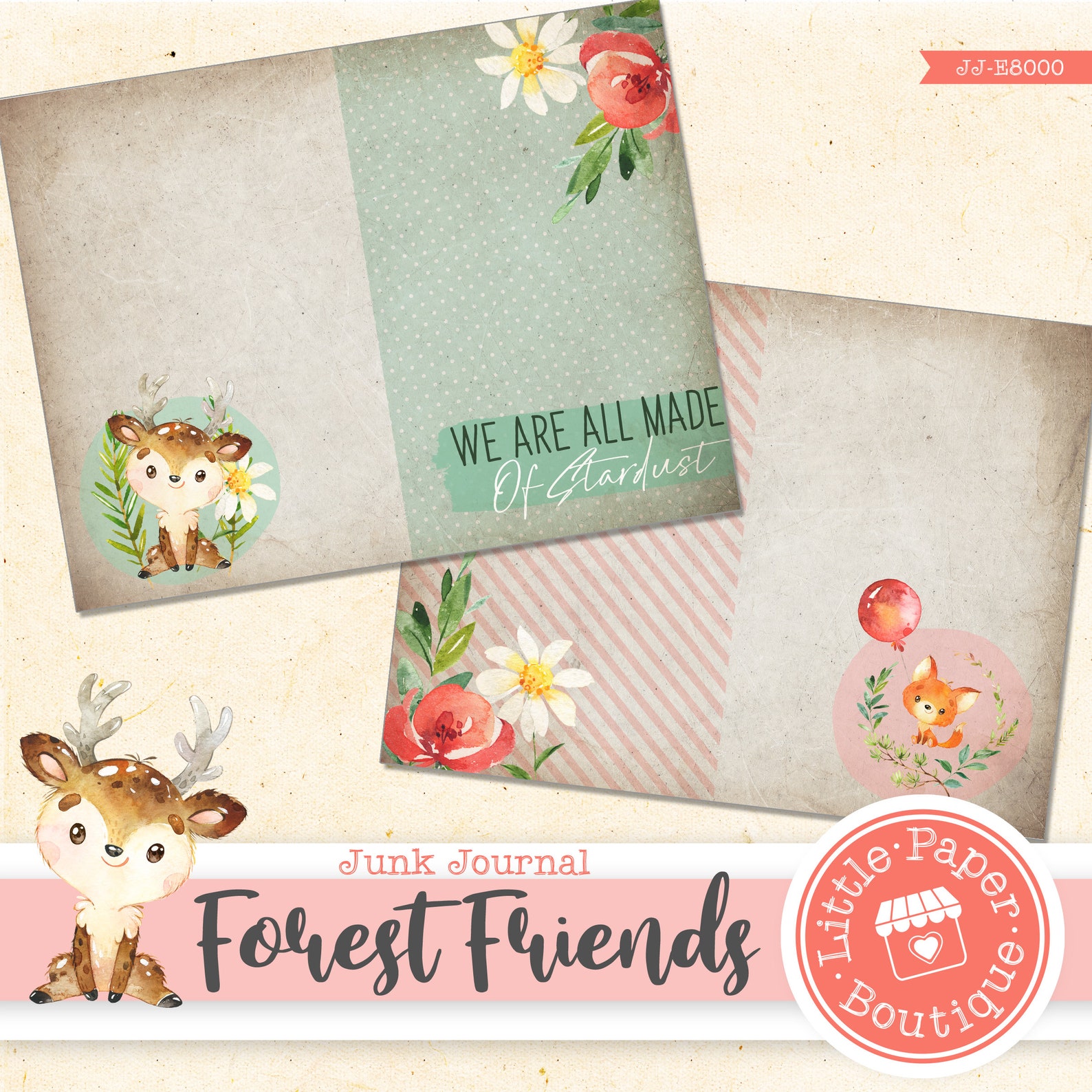 Forest Friends Woodlands Animals Digital Junk Journal Clipart - Etsy