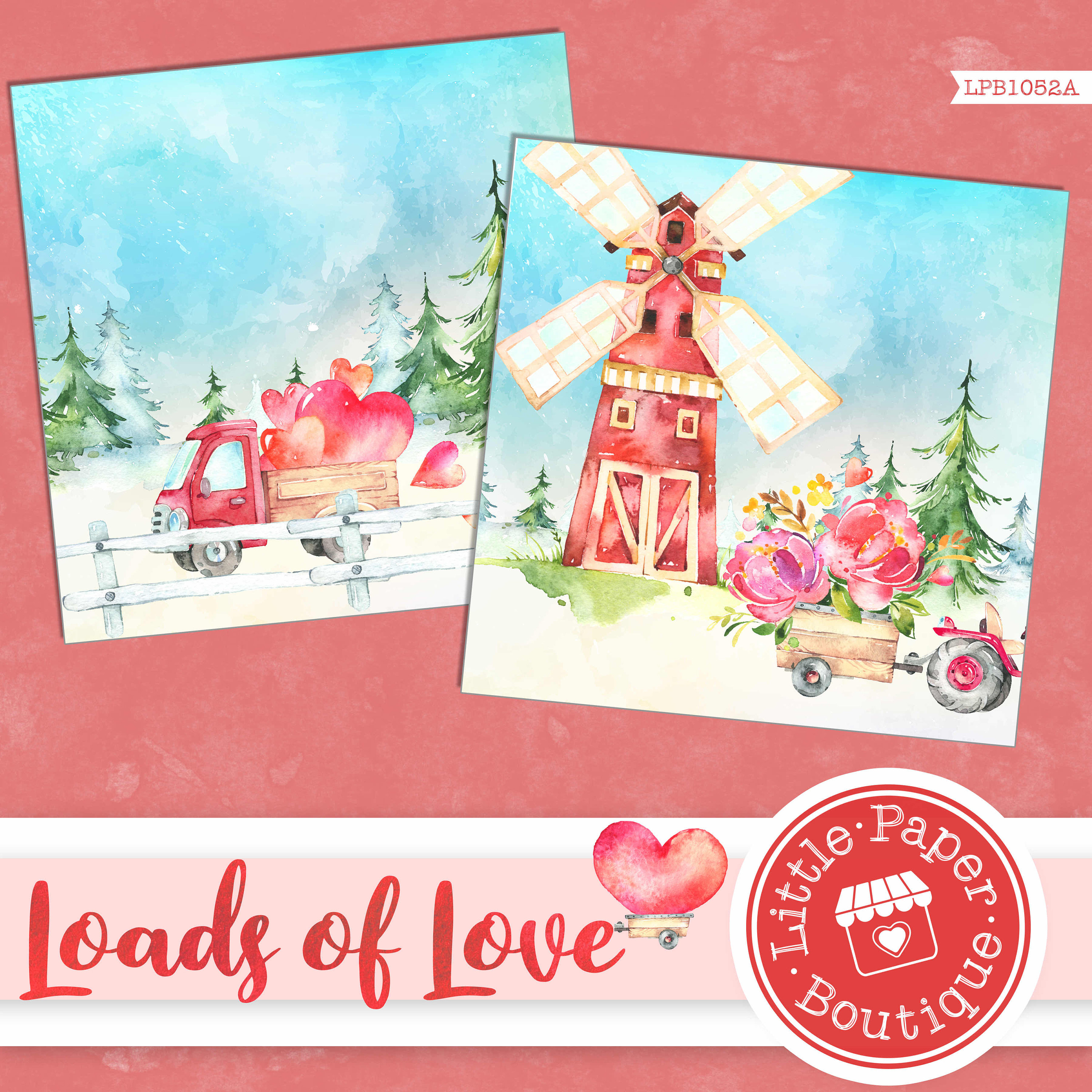 Watercolor Sweet Valentine Digital Paper Pack Romantic Hand | Etsy