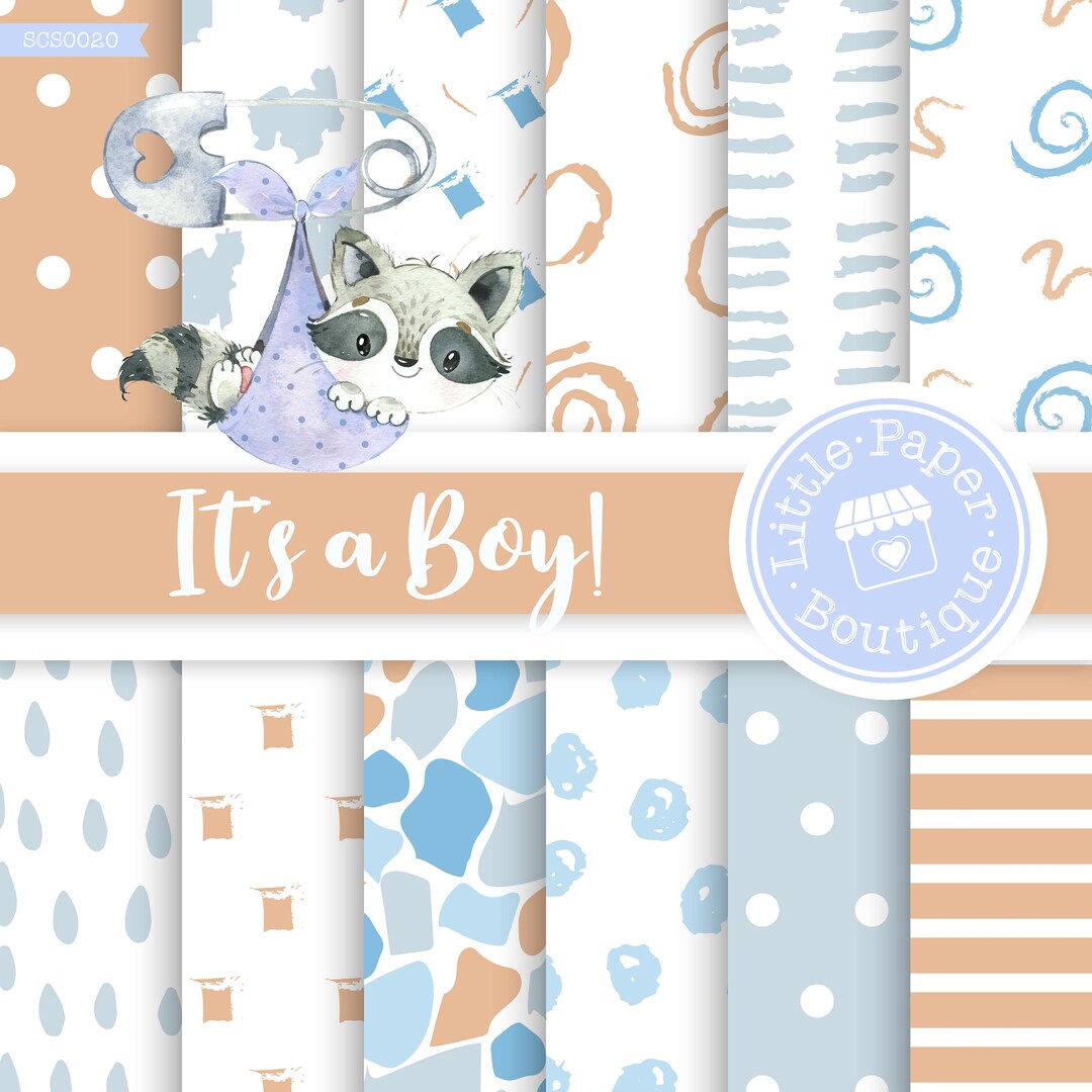 Baby Boy Digital Paper, SEAMLESS Little Boy Digital Paper,digital Paper ...