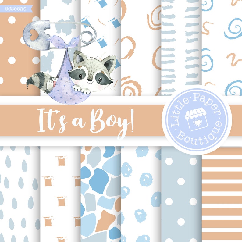 Baby Boy Digital Paper SEAMLESS Little Boy Digital - Etsy