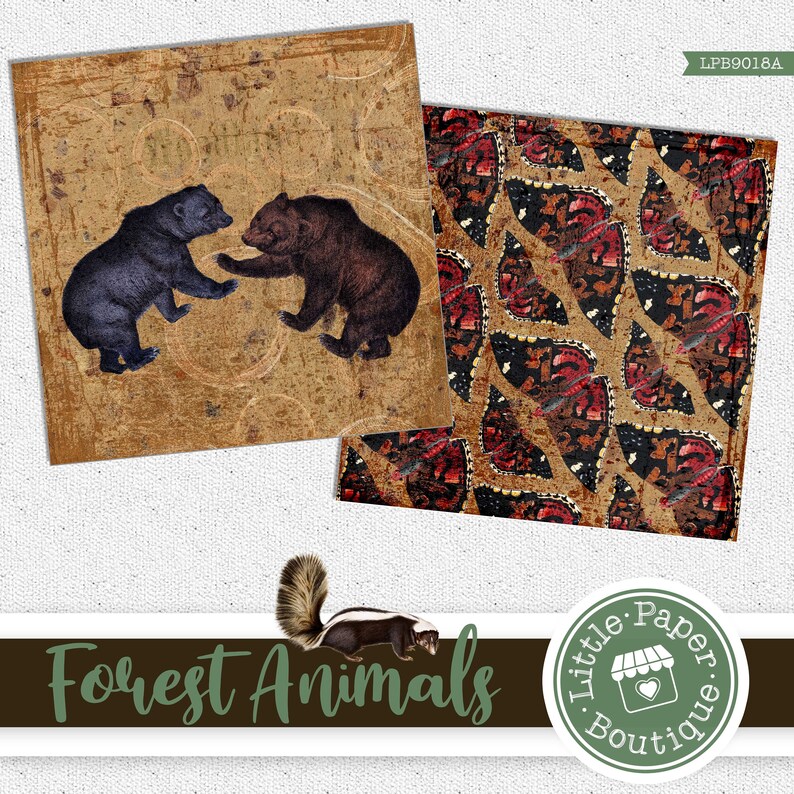 Woodland Animal Digital Paper Printable Forest Papers - Etsy