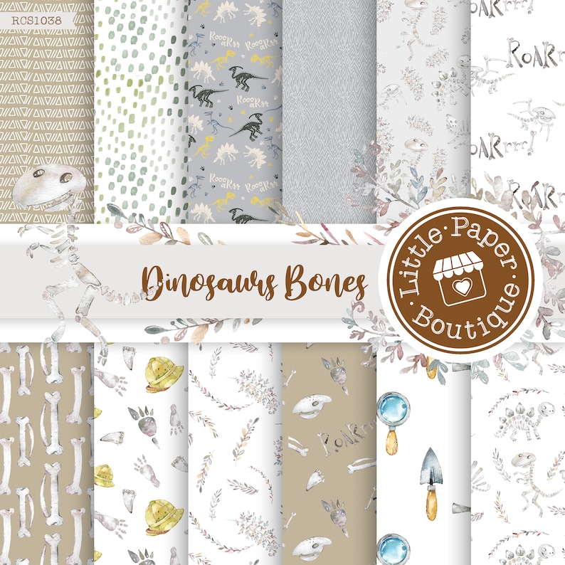 Dinosaur Digital Paper, Jurassic Scrapbook Papers, Dinosaurs Wallpaper ...