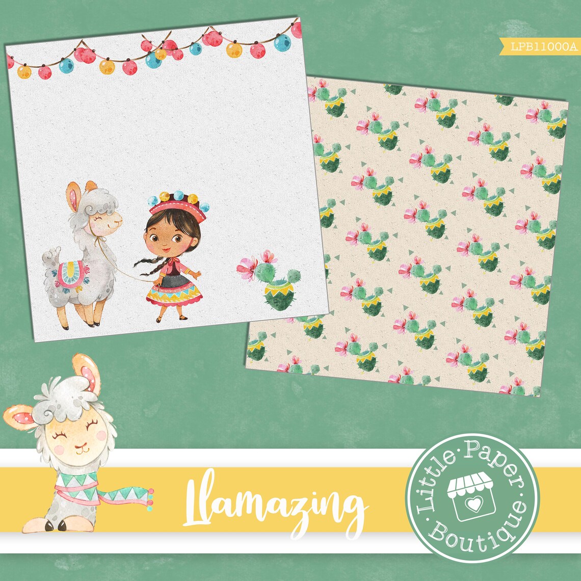 Llama Clipart Llama Digital Paper Llama Scrapbook Papers - Etsy