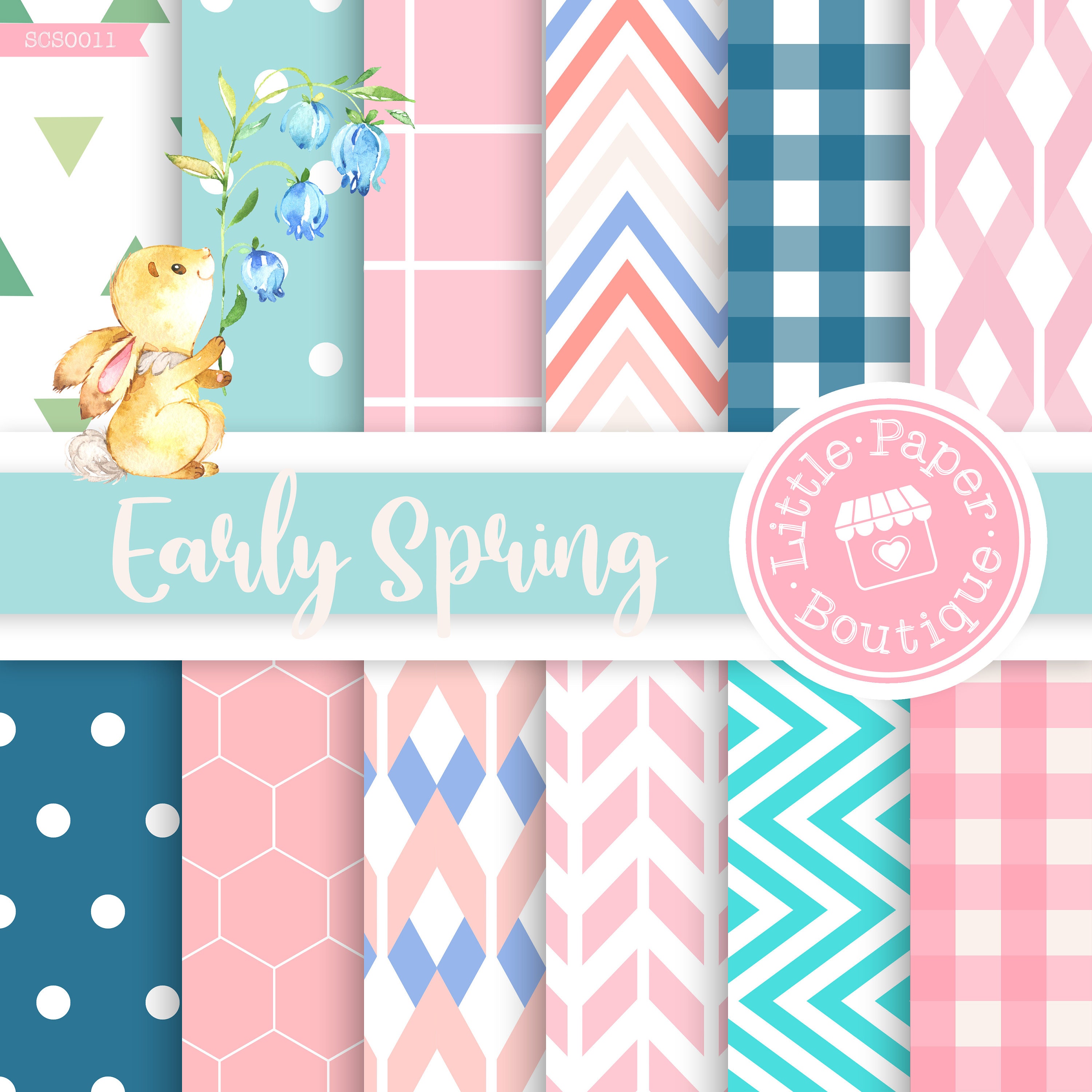 Spring Season Digital Paper SEAMLESS Seasonal Digital | Etsy