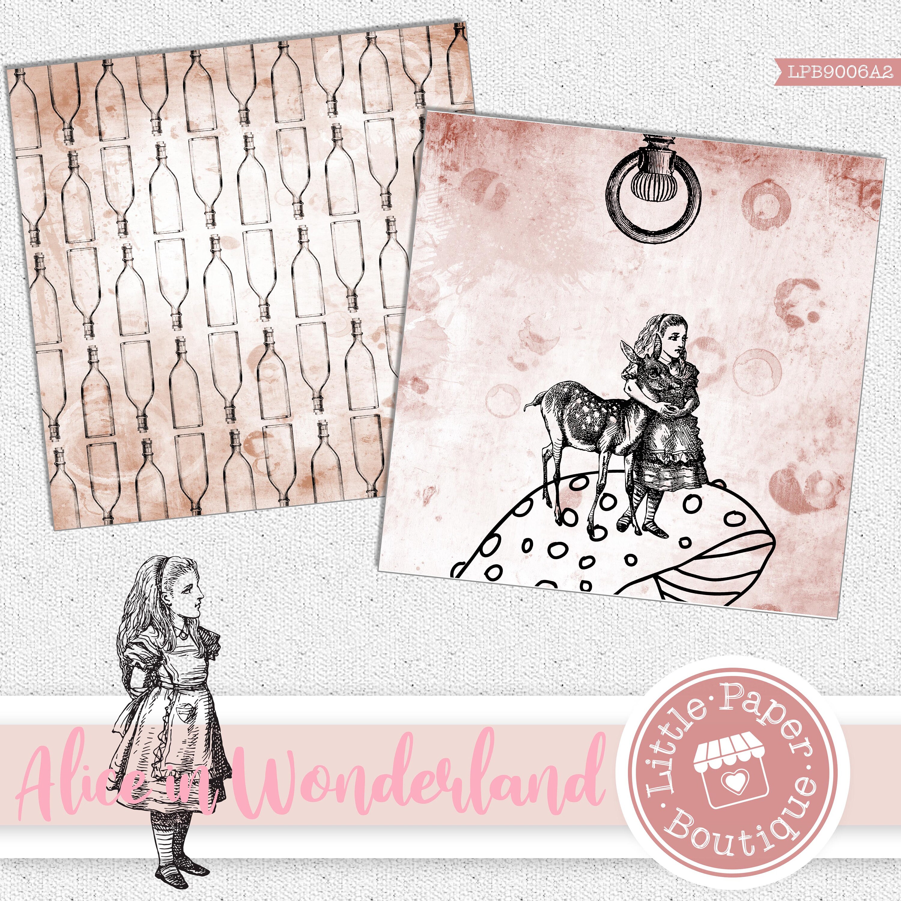 Alice in Wonderland Paper Pack Alice Digital Paper Pack | Etsy