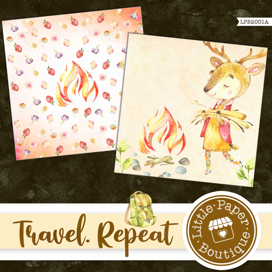 Camping Digital Paper Pack Camping Digital Background - Etsy