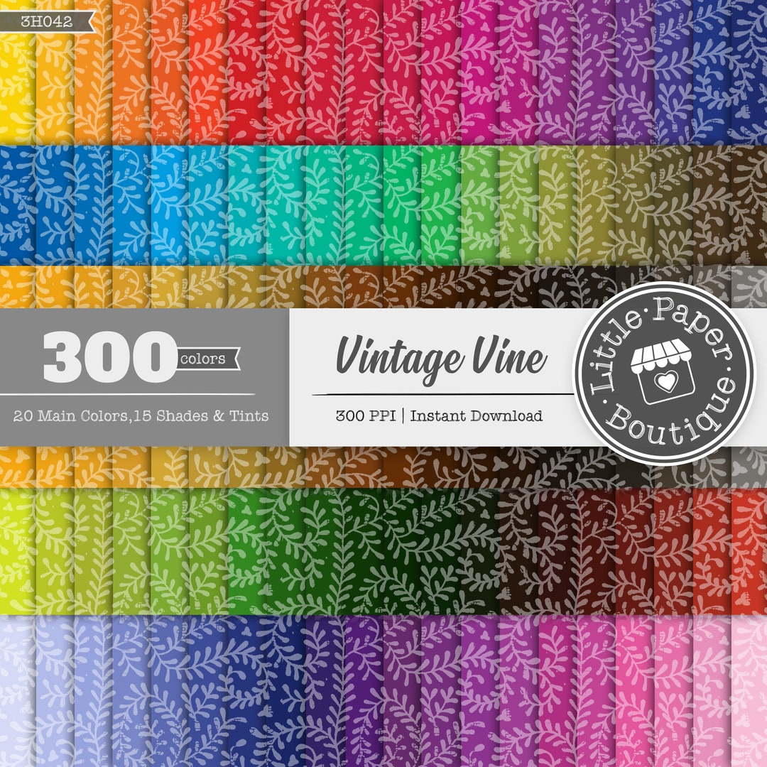 300 Vines Digital Papers, Vertical Vine Digital Scrapbook Paper Pack 12 ...