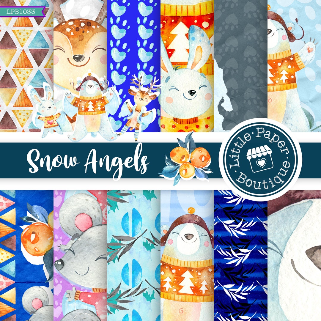 Winter Digital Paper Pack, Snow Digital Paper, Christmas Digital Paper ...