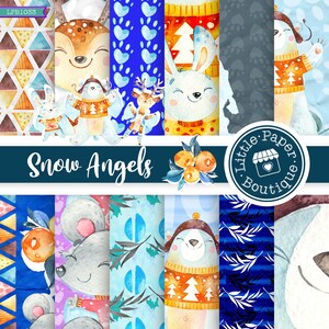 Winter Digital Paper Pack, Snow Digital Paper, Christmas Digital Paper ...