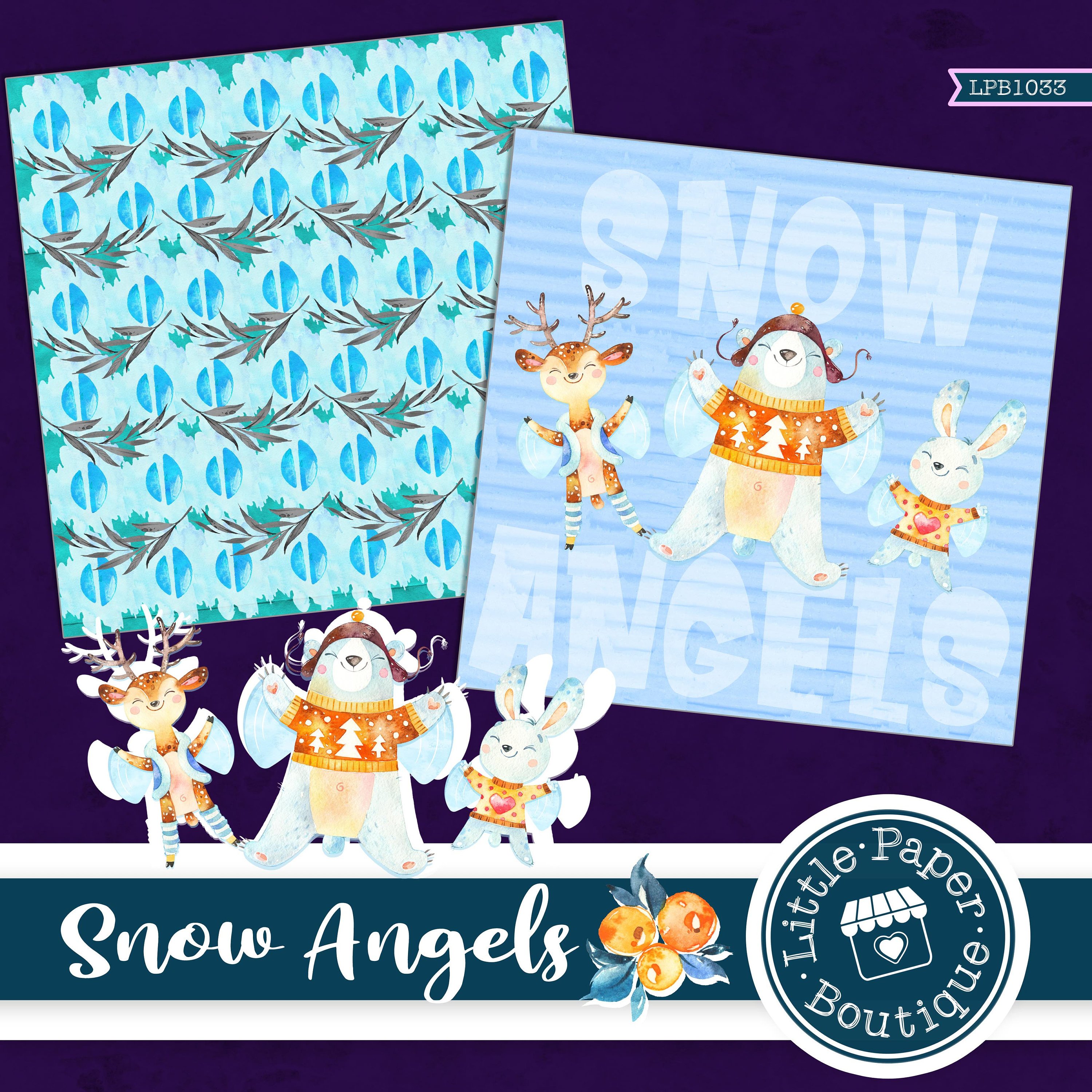 Winter Digital Paper Pack Snow Digital Paper Christmas - Etsy