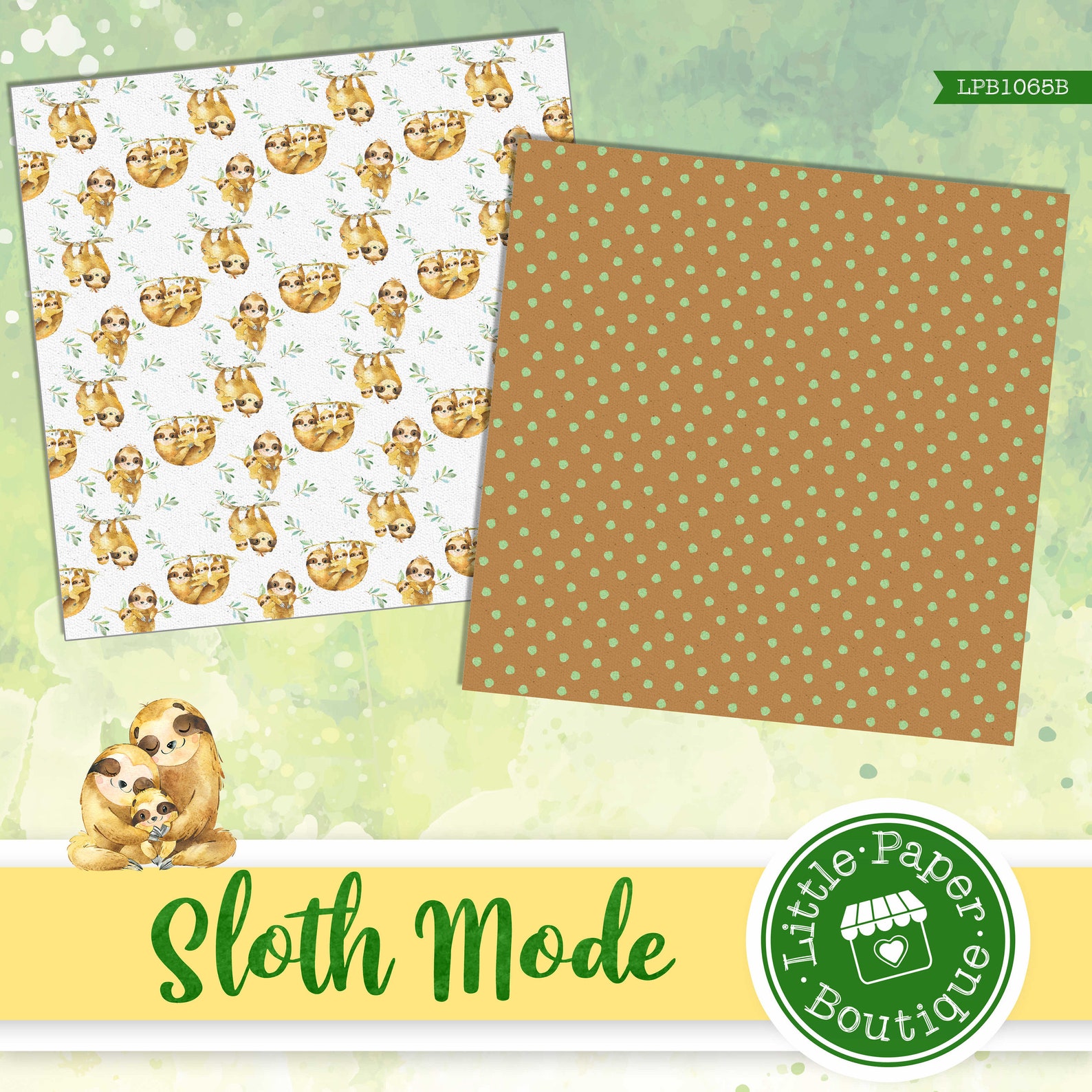 Sloths Digital Papers, Cute Sloths, Sloths Pattern, Summer Digital ...