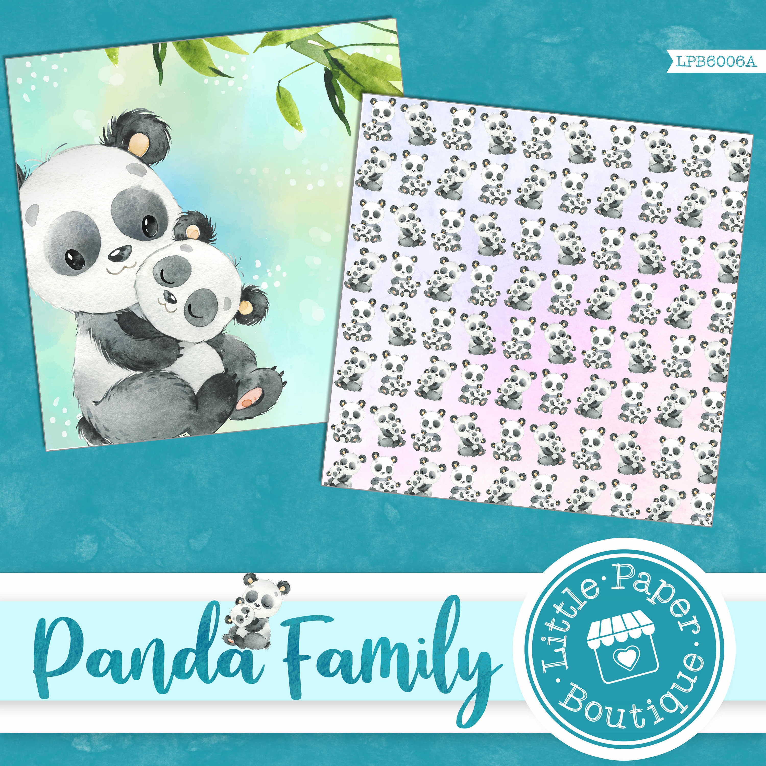 Panda Digital Paper, Panda Pattern, Spring Digital Paper,kids Pattern ...
