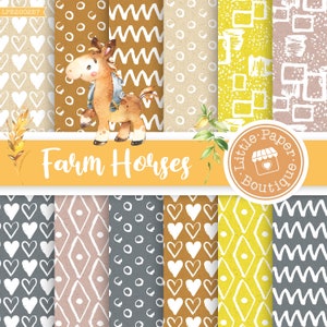 Farm Digital Paper, Farm Animal Digital Paper, Animal Digital Paper ...
