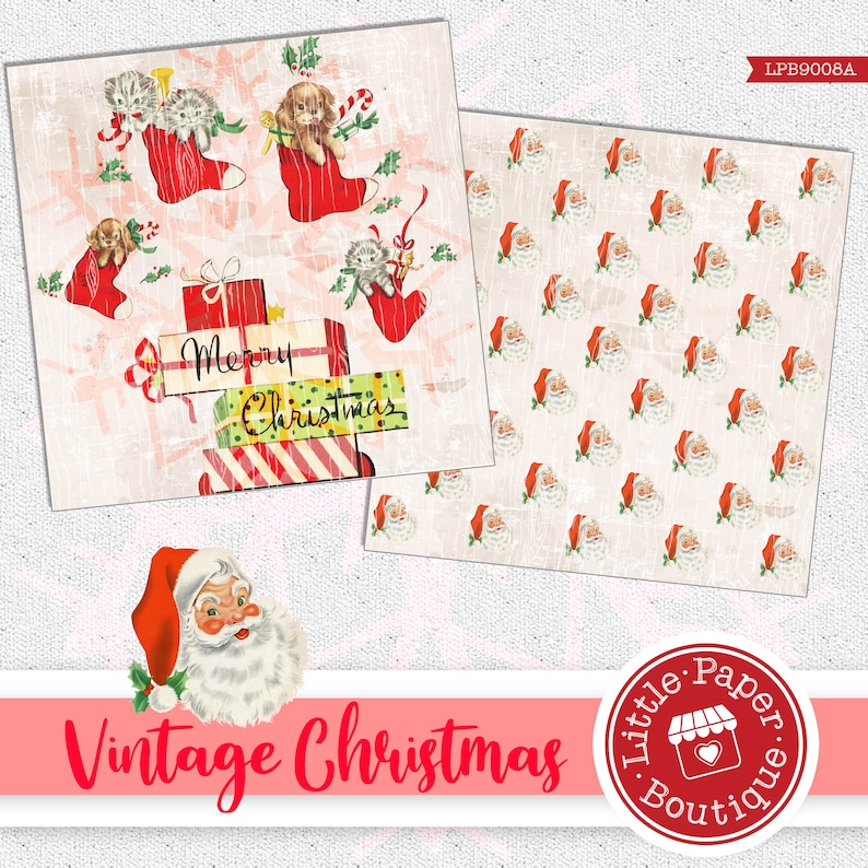 Christmas Digital Paper Christmas Scrapbook Paper Digital - Etsy