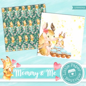 Baby Girl Digital Paper, Mother and Baby, Mommy and Me Digital Paper ...