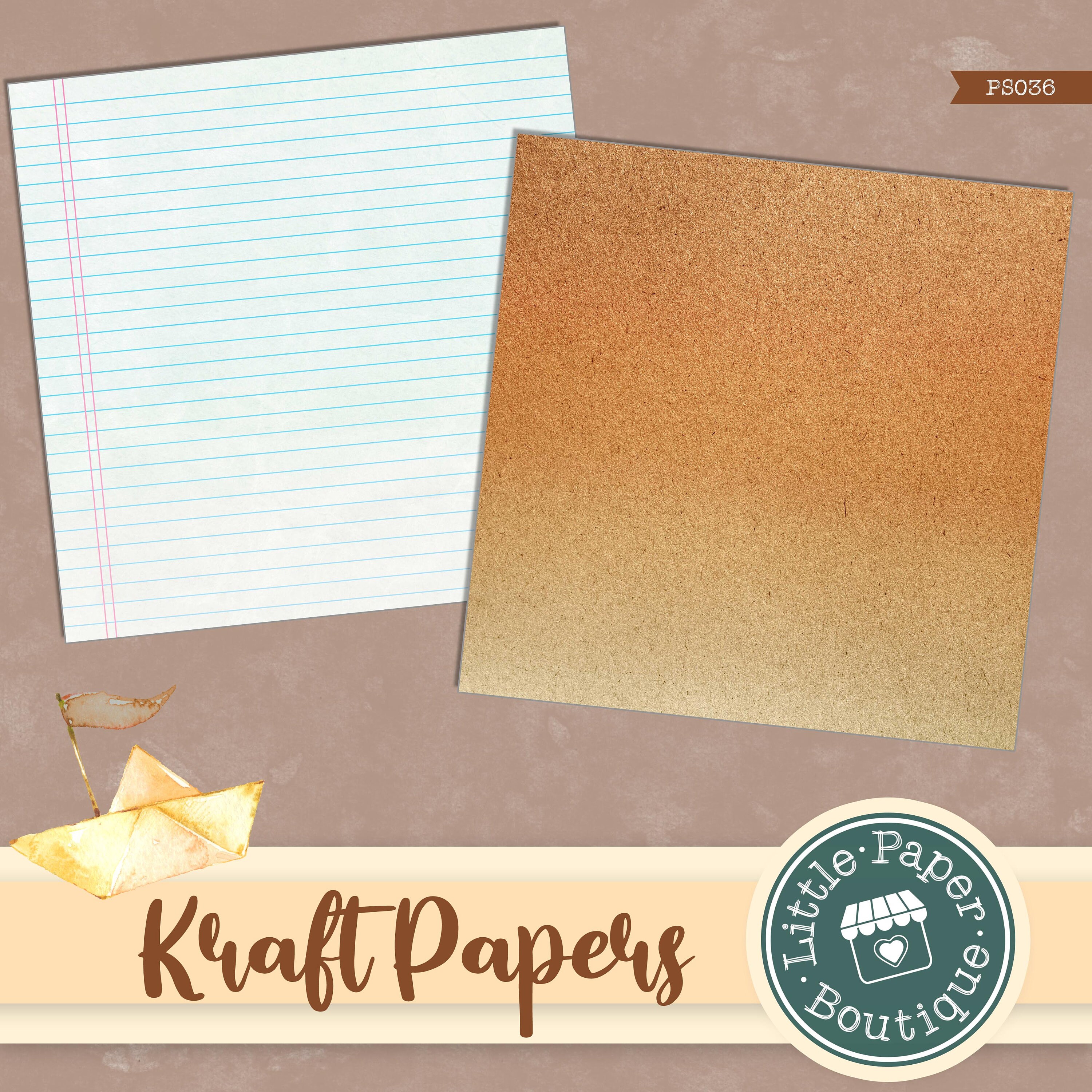 Kraft Digital Papers Cardboard Backgrounds Brown Scrapbook - Etsy