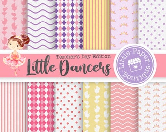 Ballerina, Digital Paper, COMMERCIAL USE, Ballerina Pattern, Printable ...