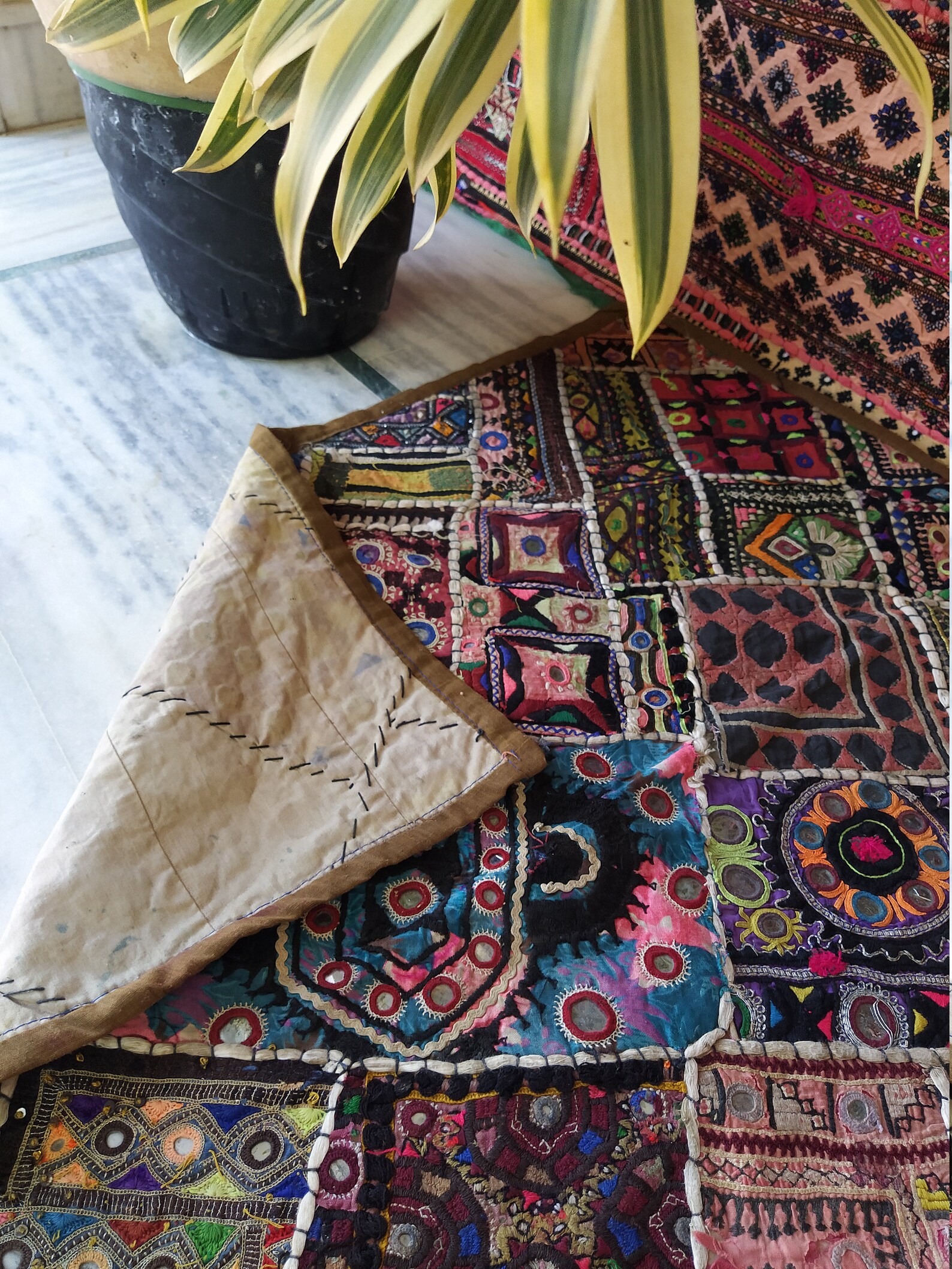 Pakistani rug pakistani tapestry patchwork rug mirror | Etsy