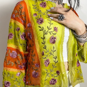 Hand Work Embroidered Green Color Women Jacket/ Handmade Intricate ...