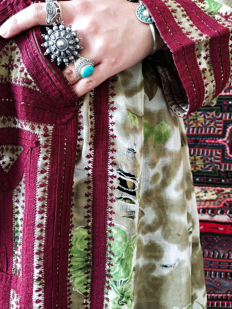 Balochi Dress/hand Embroidery/vintage Dress/floral Pattern/georgette ...