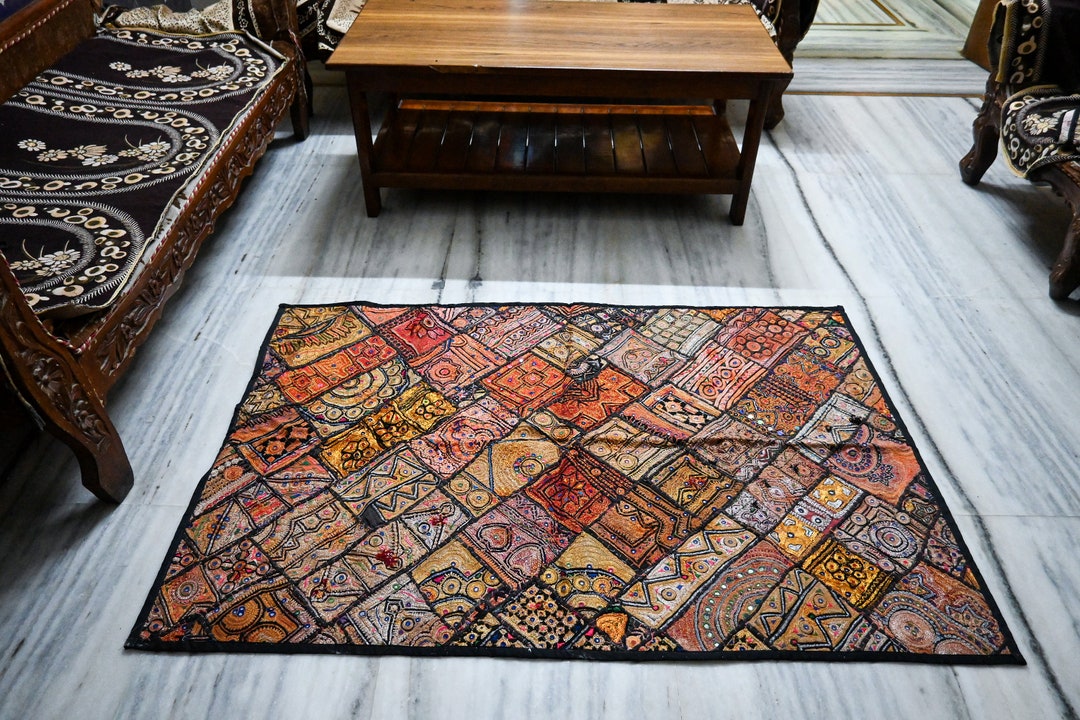 Vintage Antique Ethnic Pakistan Mirror Metallic Zari Work ...