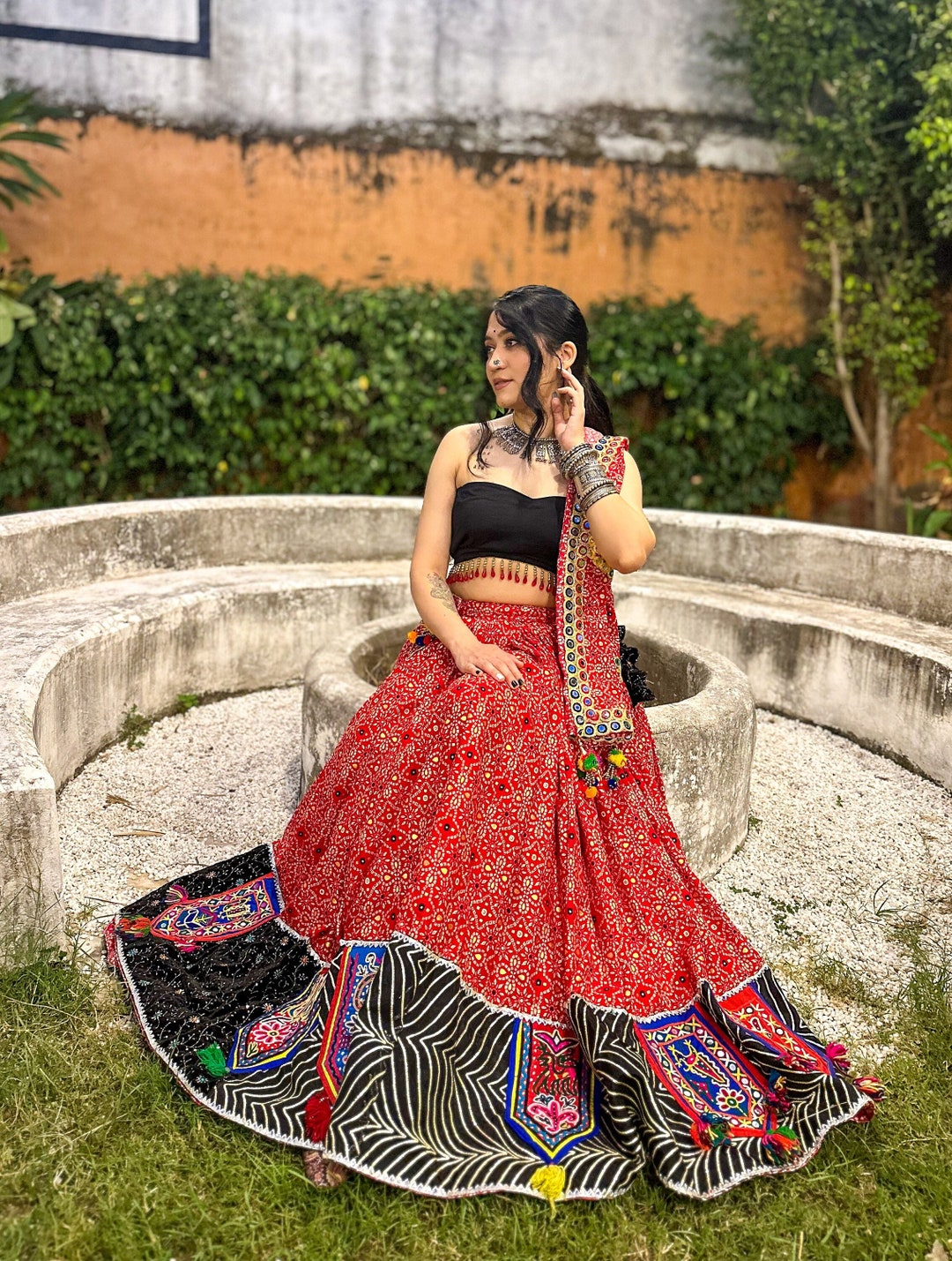 Indian Rajasthani Traditional Designer Hand Work Festive 10 Mtr Heavy ...