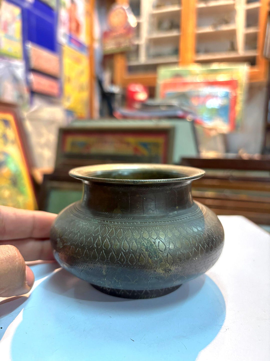 Antique 1800s Brass Traditional Ganga Jamuna Pot Lota / Chombu /hindu ...