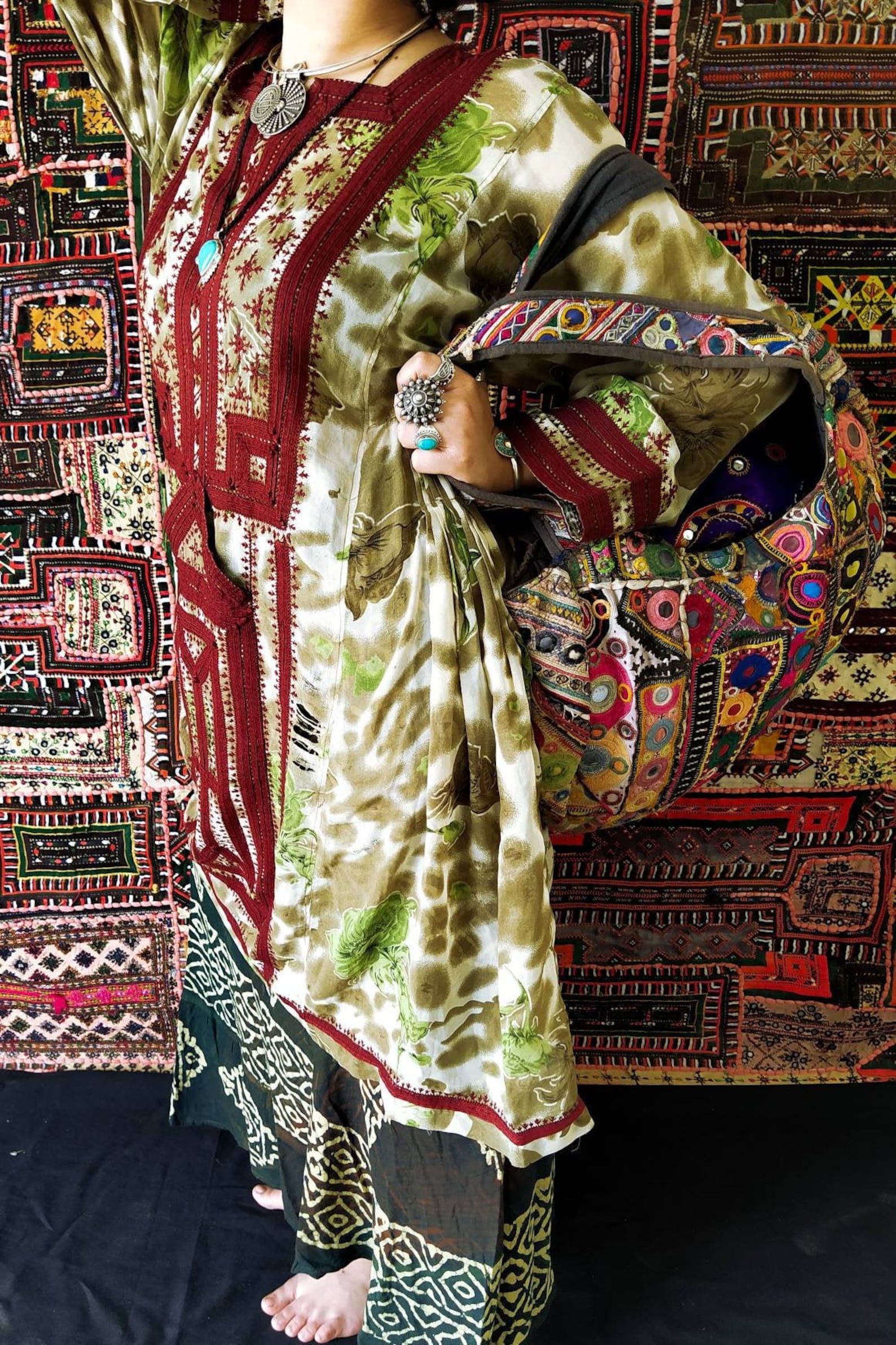 Balochi Dress/hand Embroidery/vintage Dress/floral Pattern/georgette ...