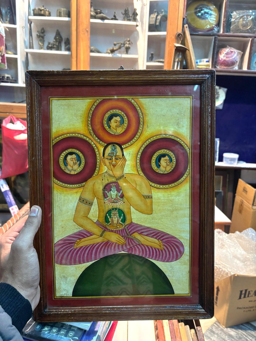 1970s Rare Vintage Pranayama Yoga Stone Color Hand Painting/ Antique ...