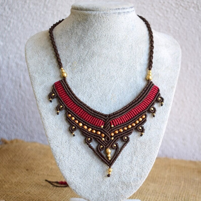 Macrame Necklace - Etsy