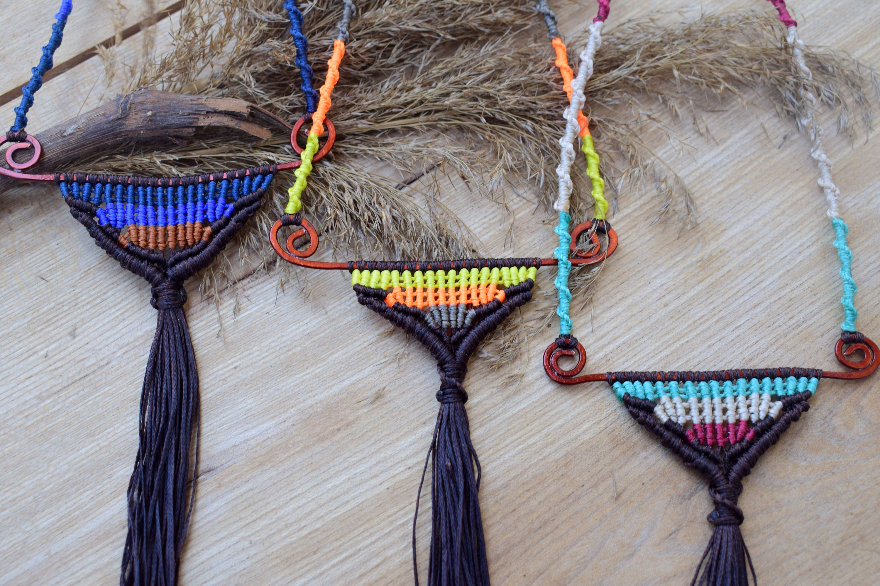 Macrame Men's Necklace Boho Jewelry Ethnic Necklace - Etsy