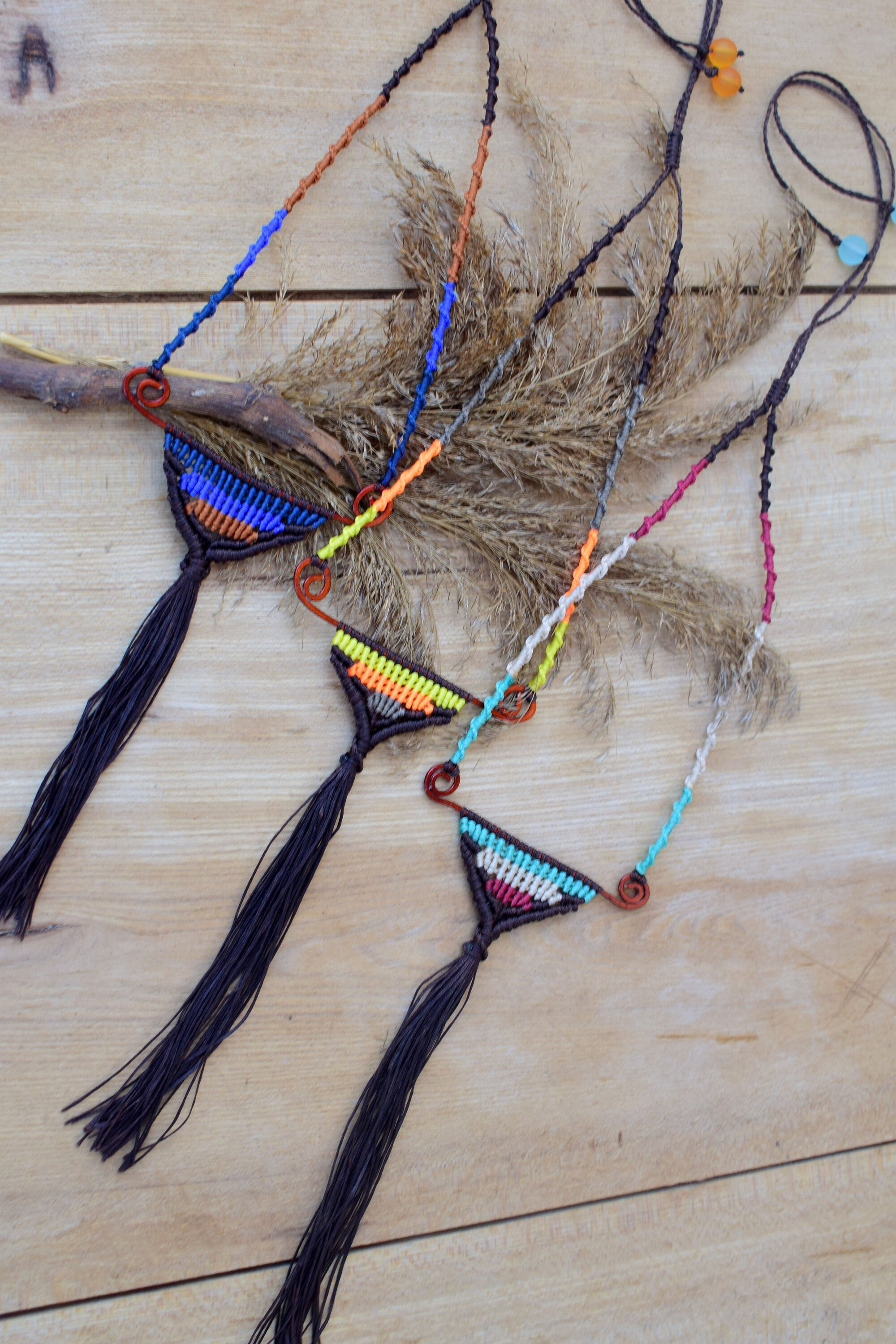 Macrame Men's Necklace Boho Jewelry Ethnic Necklace - Etsy