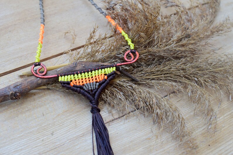 Macrame Men's Necklace Boho Jewelry Ethnic Necklace - Etsy