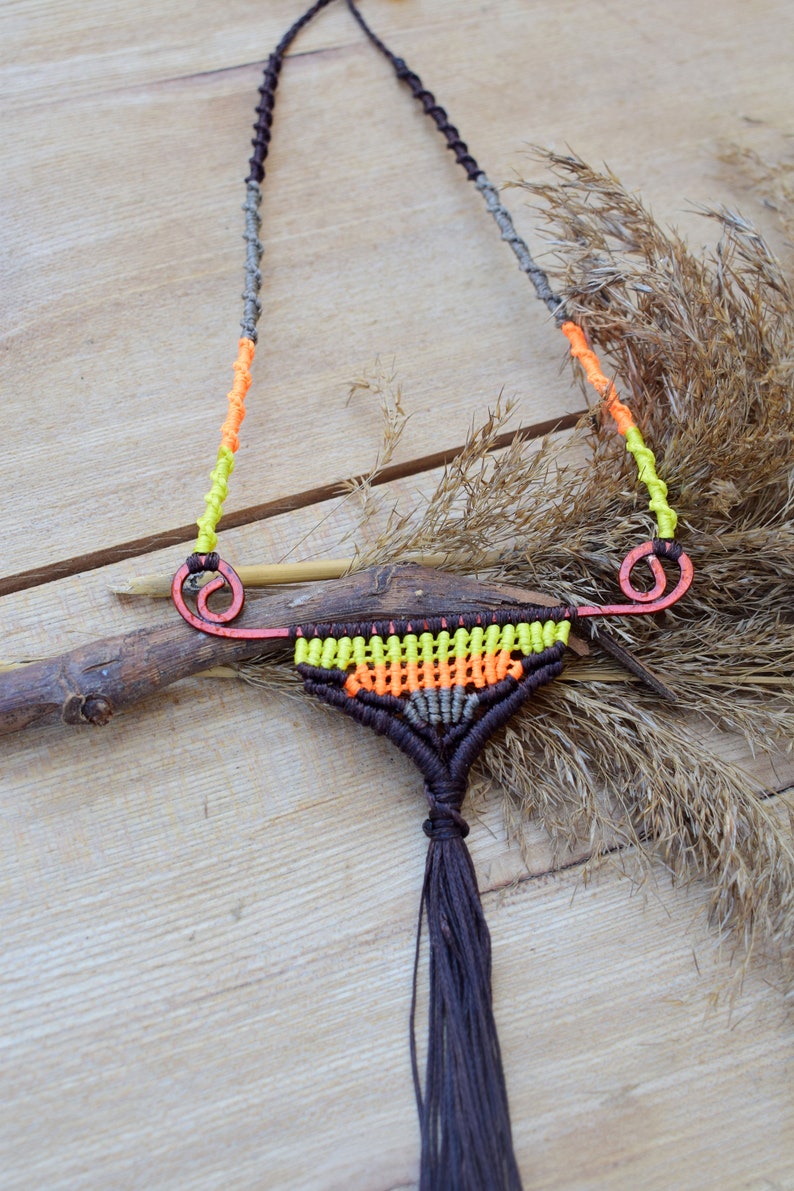 Macrame Men's Necklace Boho Jewelry Ethnic Necklace - Etsy