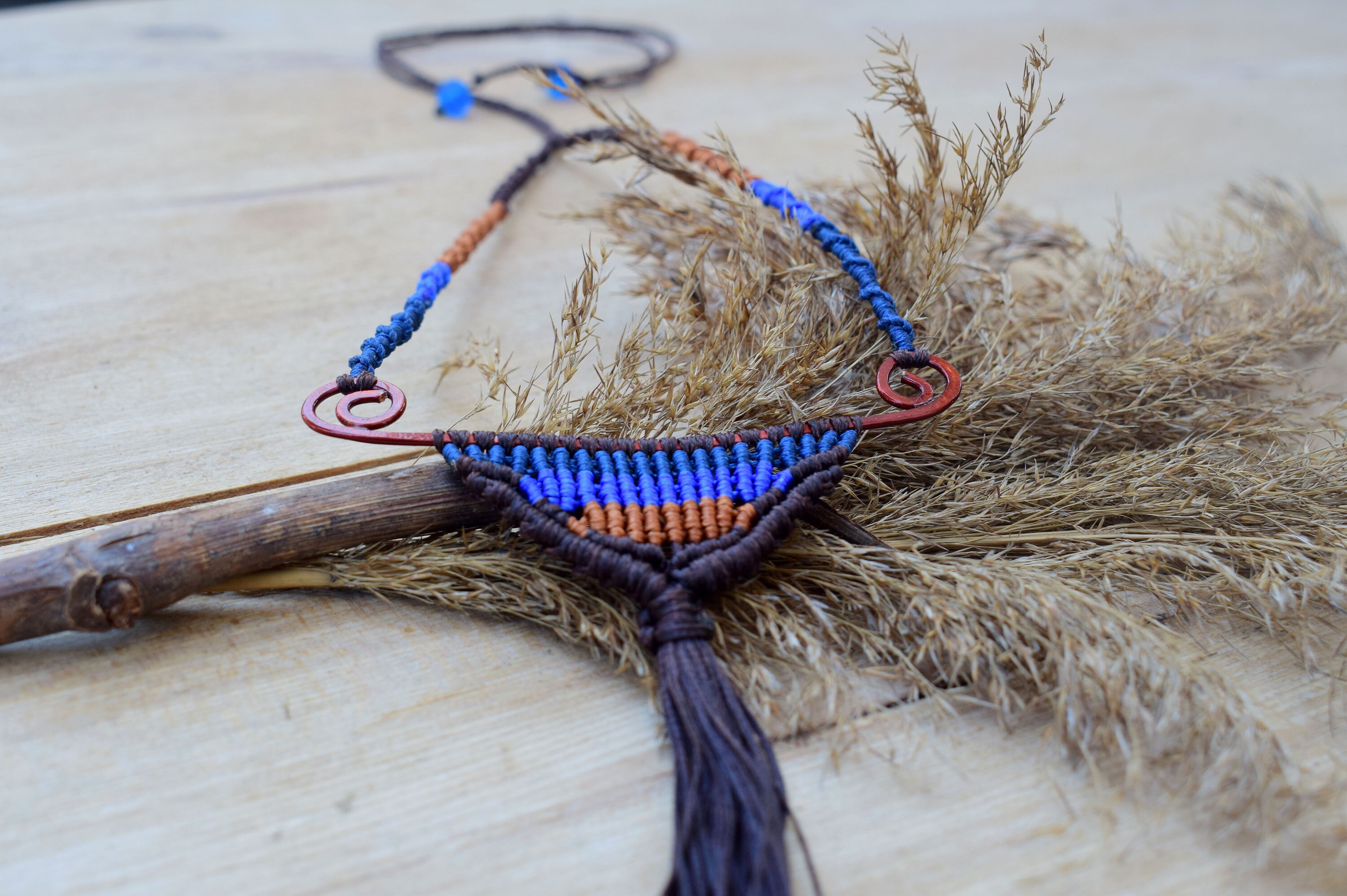 Macrame Men's Necklace Boho Jewelry Ethnic Necklace - Etsy