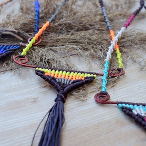 Macrame Men's Necklace Boho Jewelry Ethnic Necklace | Etsy