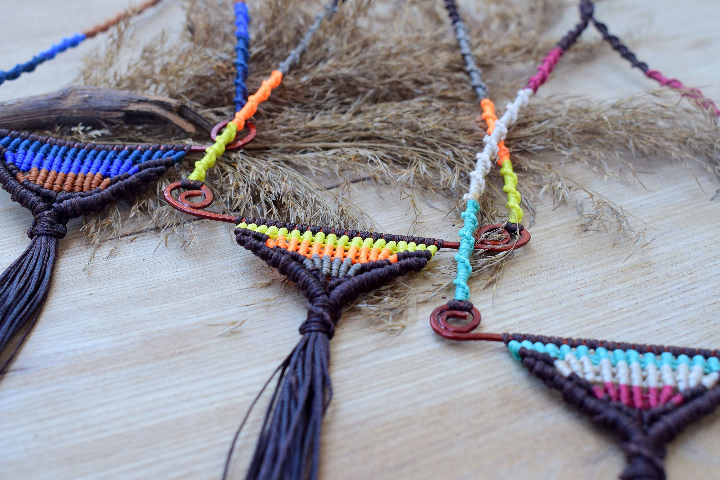 Macrame Men's Necklace Boho Jewelry Ethnic Necklace - Etsy