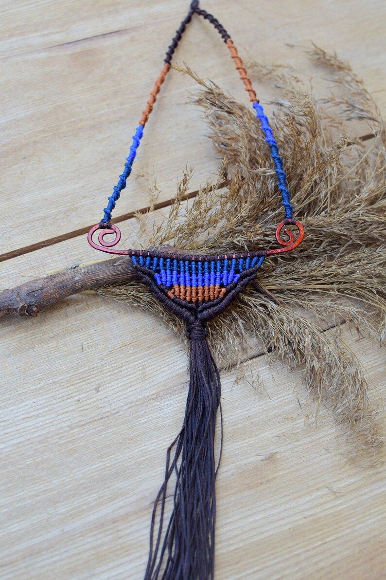 Macrame Men's Necklace Boho Jewelry Ethnic Necklace - Etsy