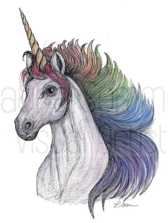 Unicorns Drawings In Color Multicolor Plastic UNICORN PENCIL COLOR