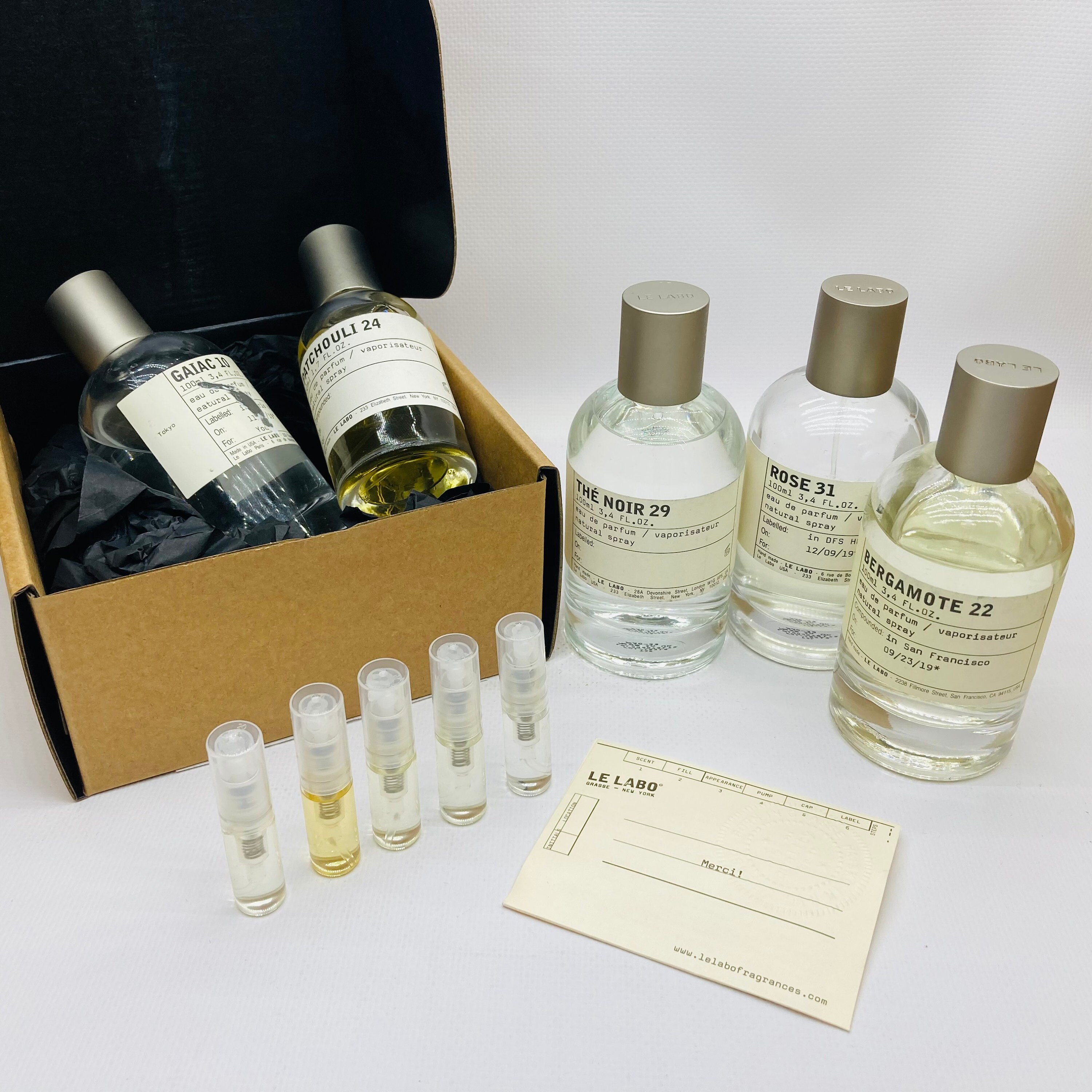 Perfume Samples Set Le Labo Noir 29 Patchouli 24 Gaiac 10 | Etsy
