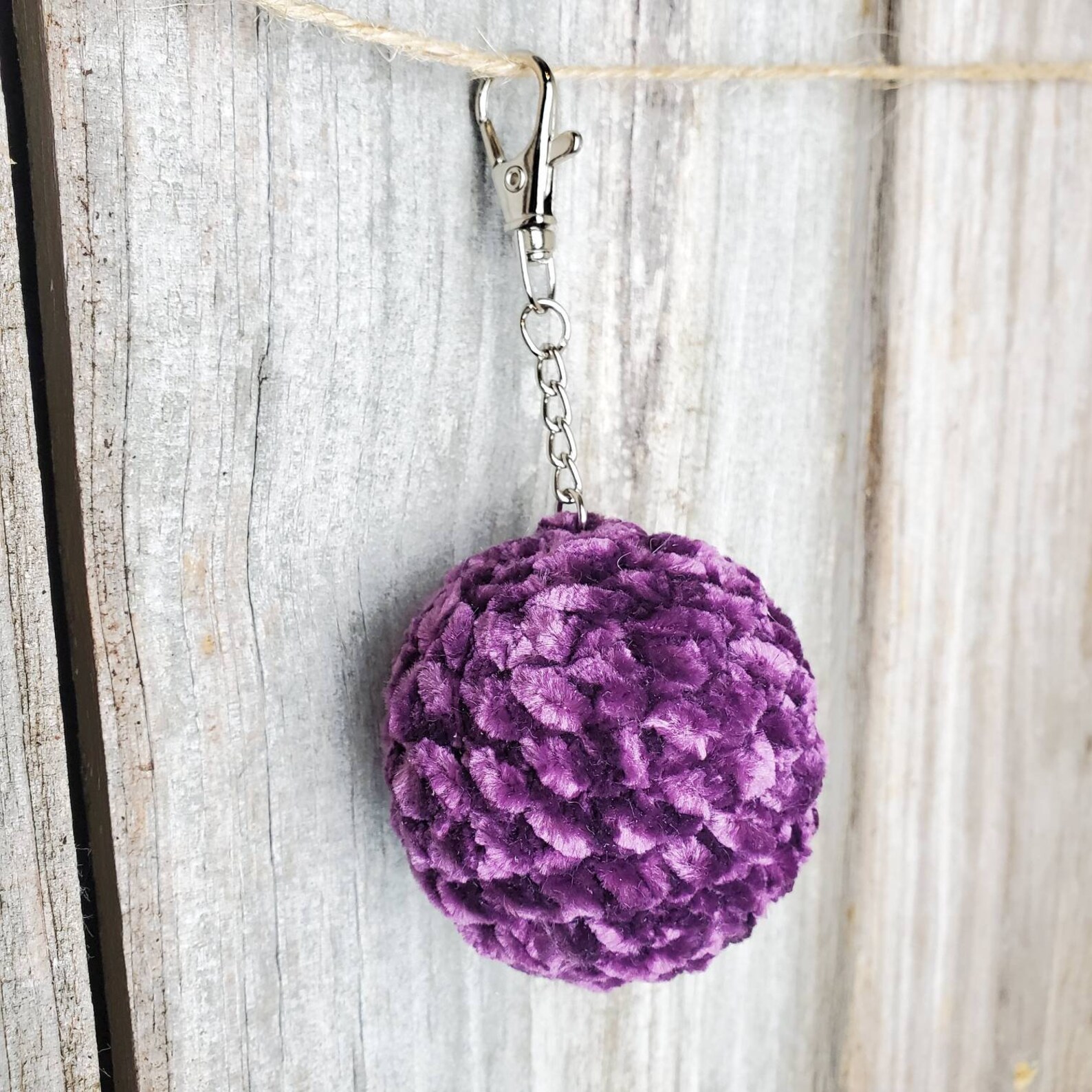 Fluffy Velvet Stress Ball Crochet Keychain - Etsy