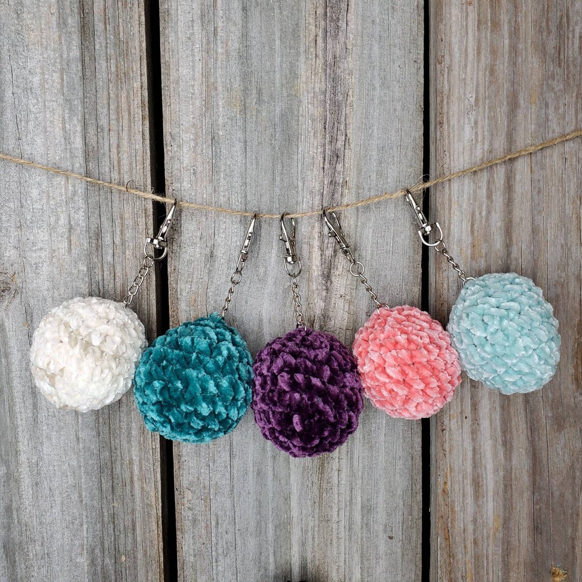 Fluffy Velvet Stress Ball Crochet Keychain - Etsy