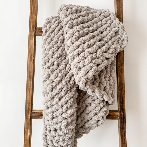 Hand Knit Throw - Etsy