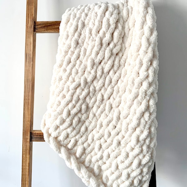 Hand Knit Throw - Etsy