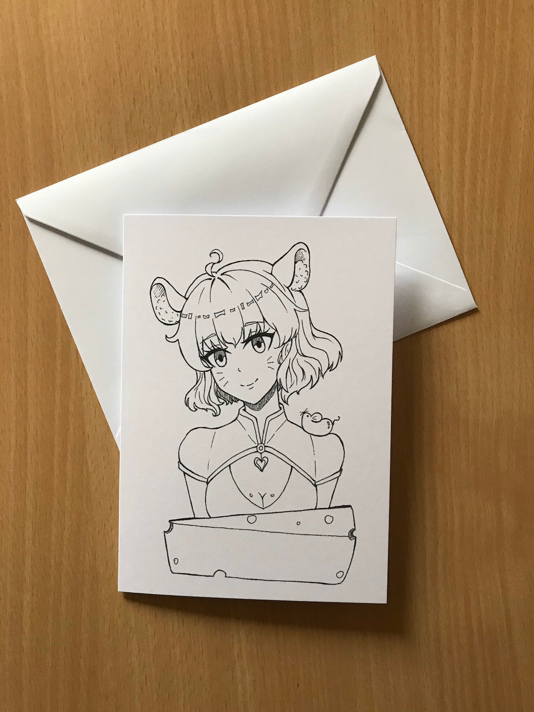 Greeting Card/ Custom Card/ Blank Card/ Anime Print Cute Girl No.4 ...