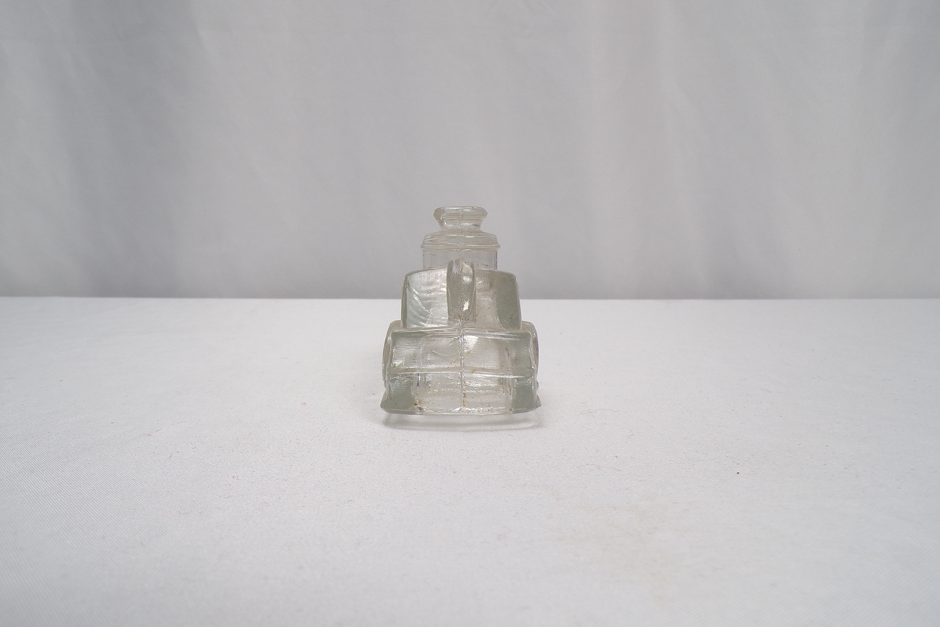 Vintage Clear Glass Firetruck Candy Container - Victory Glass Jeannette ...