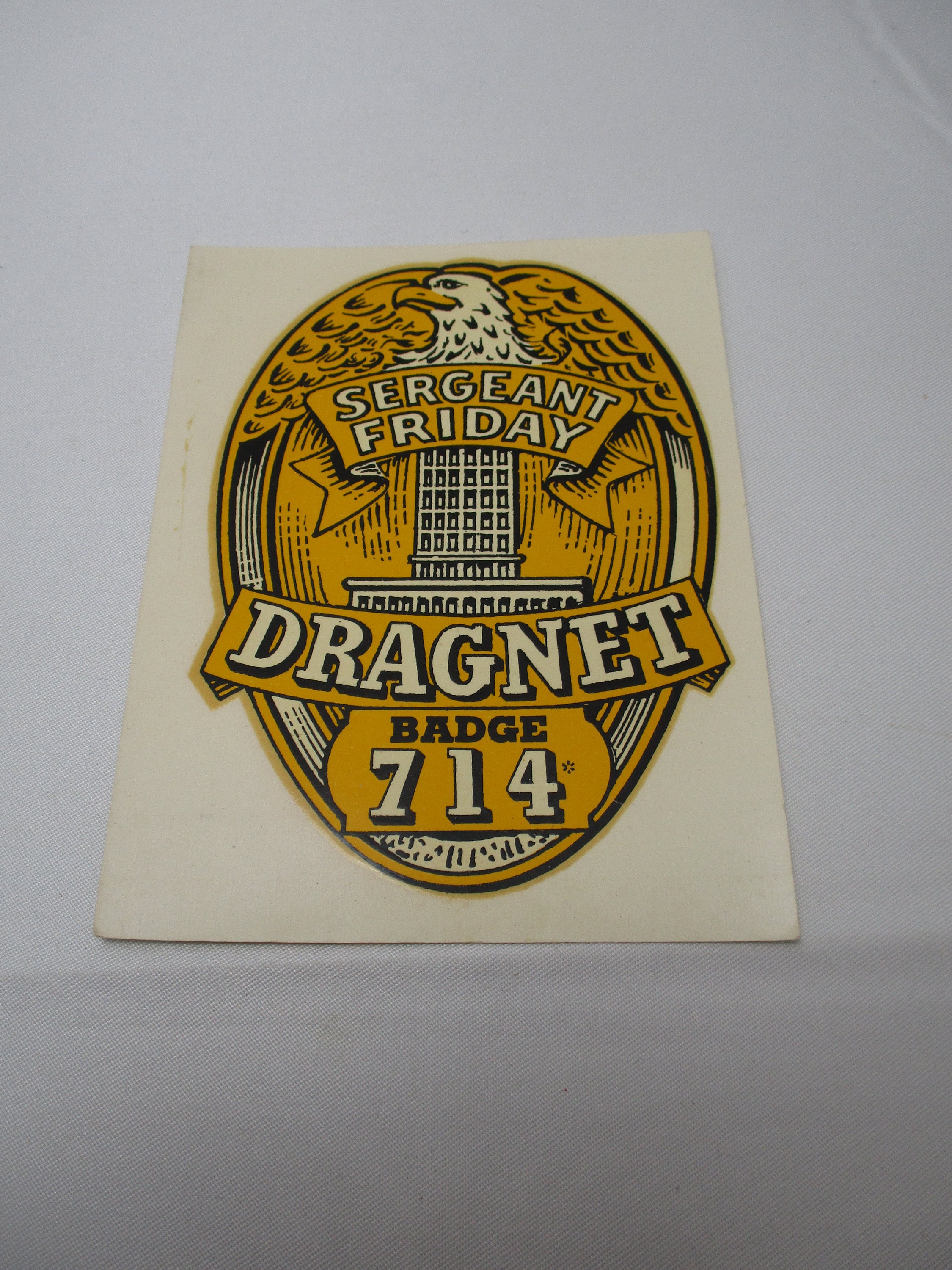 Vintage Decal From Dragnet the TV Show - Badge 714 Sargeant Friday - Etsy