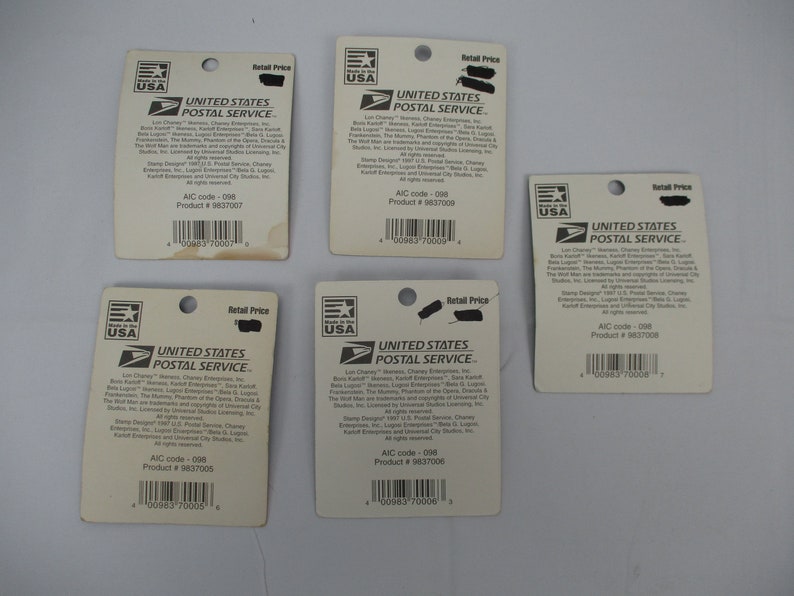 1997 USPS Classic Monsters Stamp Pins: Mummy, Frankenstein, Wolf Man - Etsy