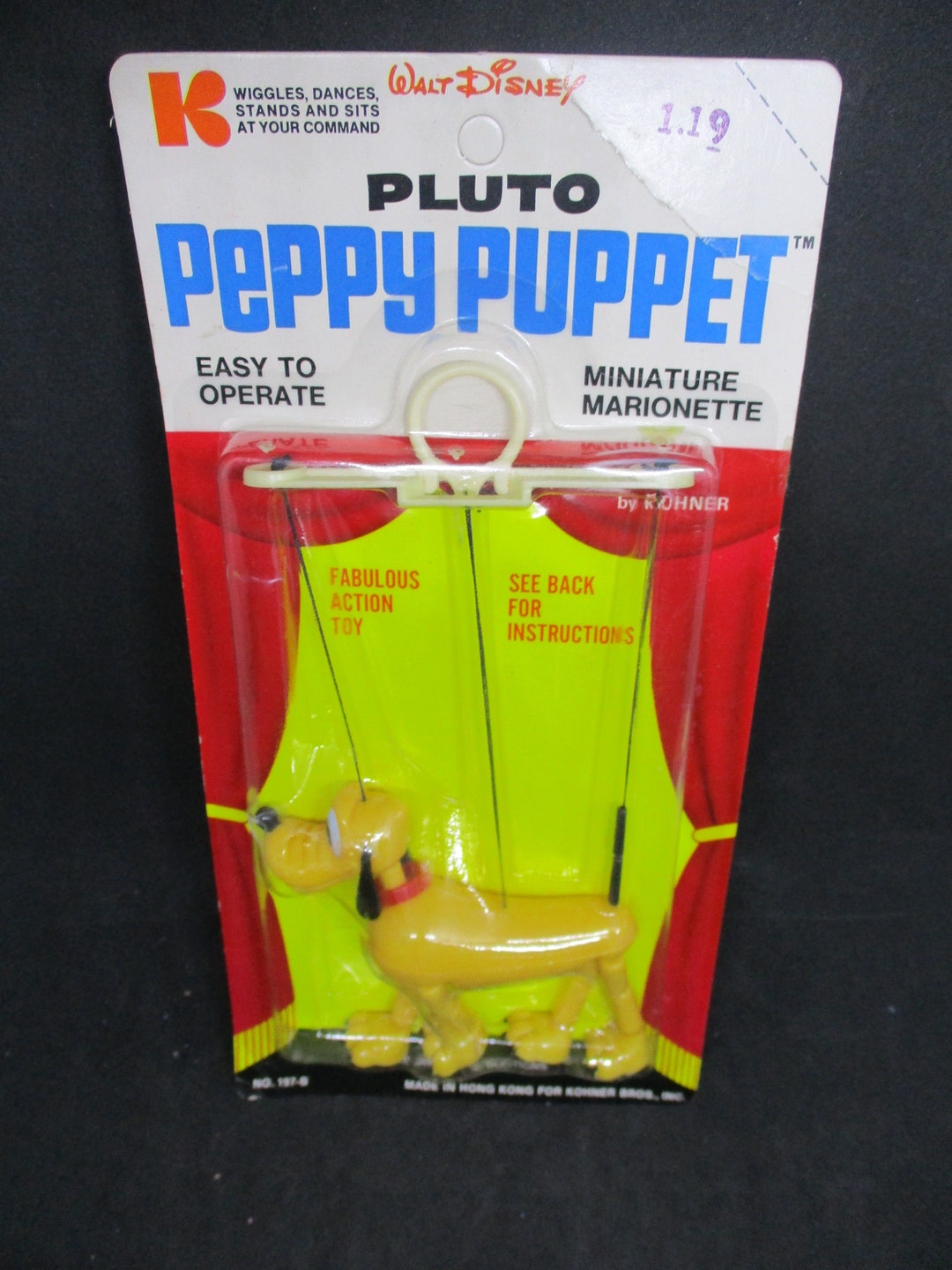 Walt Disney's Pluto Peppy Puppet by Kohner (1970) - Etsy