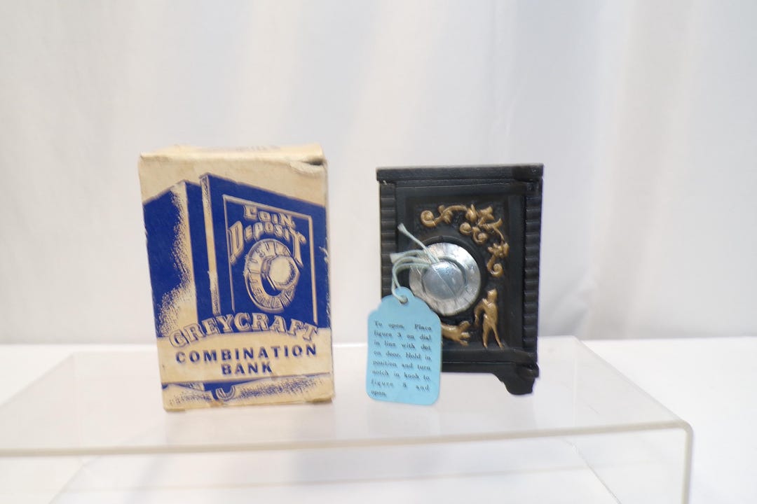 Greycraft Cast Iron Toy Combination Safe Coin Deposit Still Bank - Etsy